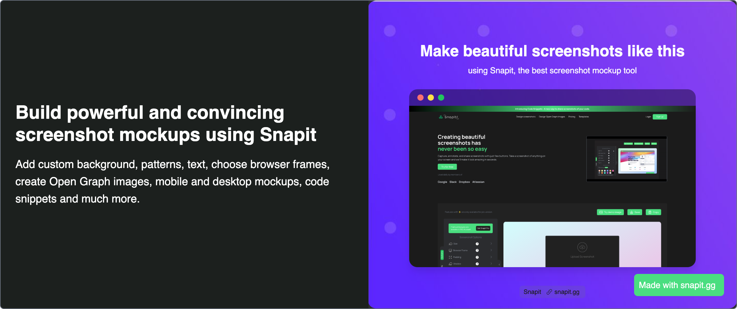 Screenshots4all - Free Screenshot Mockup Tool to create beautiful images.